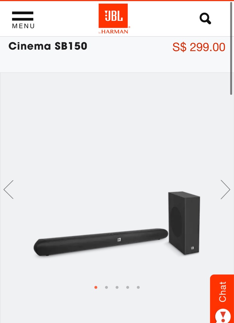 JBL Cinema SB150 Soundbar and Wireless Subwoofer, Audio, Soundbars ...