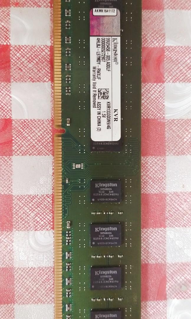Kingston Ram kvr1333d3n9/4G, Computers & Tech, Parts & Accessories ...