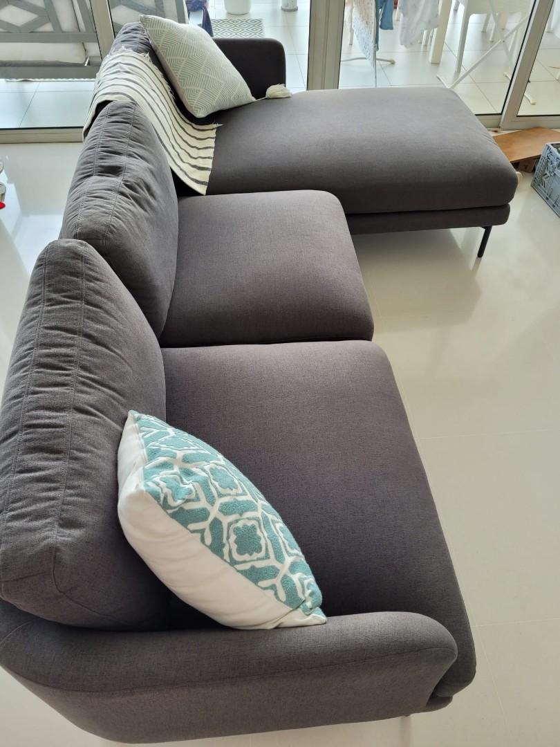 L Shape Sofa Pebble from Castlery purchased at ~S1700, Furniture & Home ...