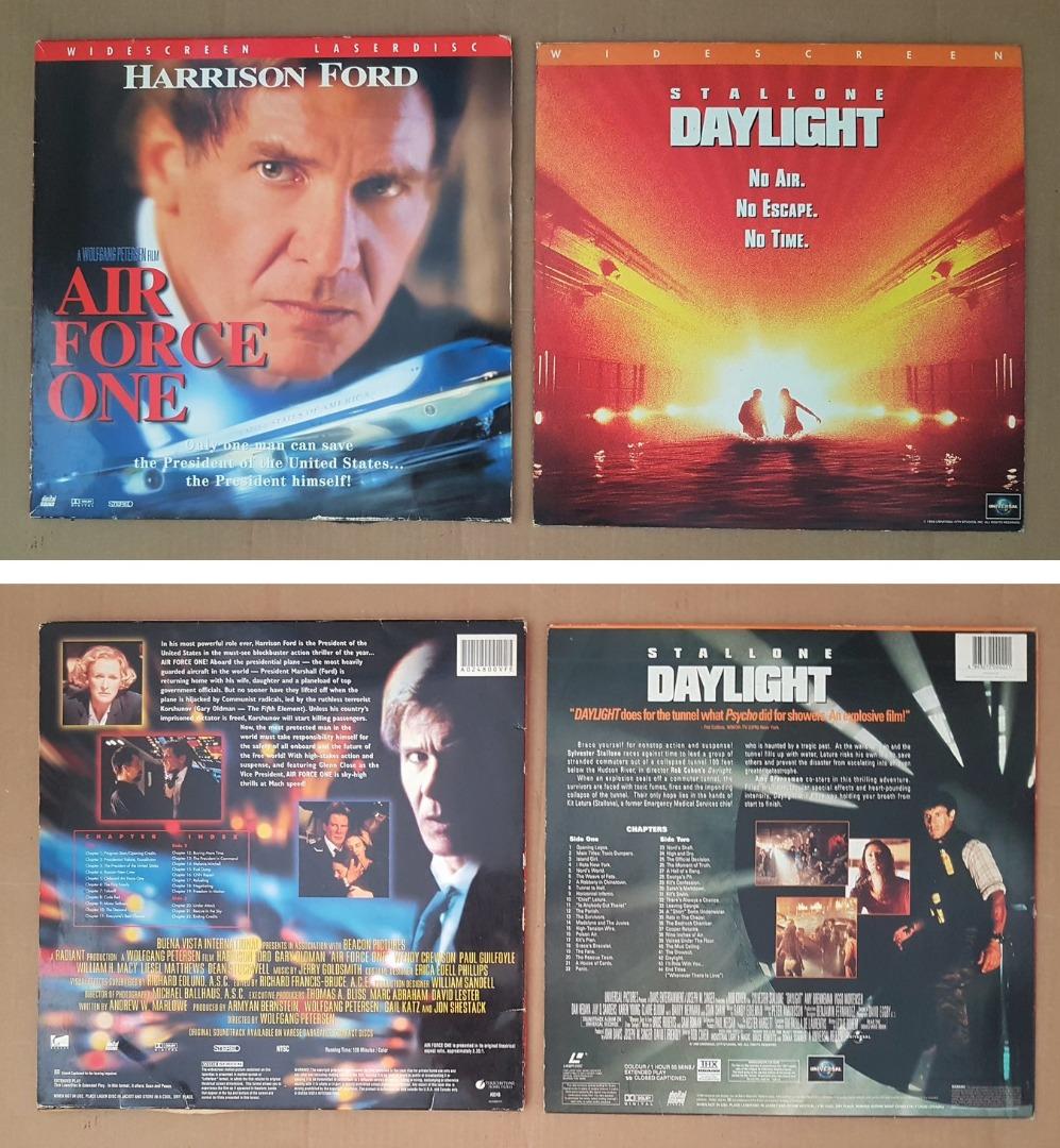 Laser Disc of Hollywood Blockbuster Movies, Air Force One, Harrison Ford, Daylight, Sylvester ...