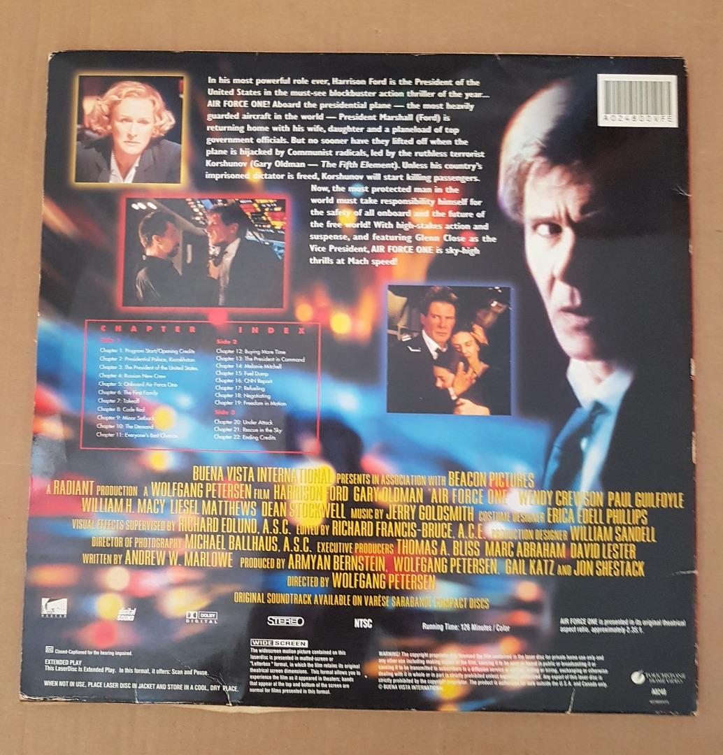 Laser Disc of Hollywood Blockbuster Movies, Air Force One, Harrison ...