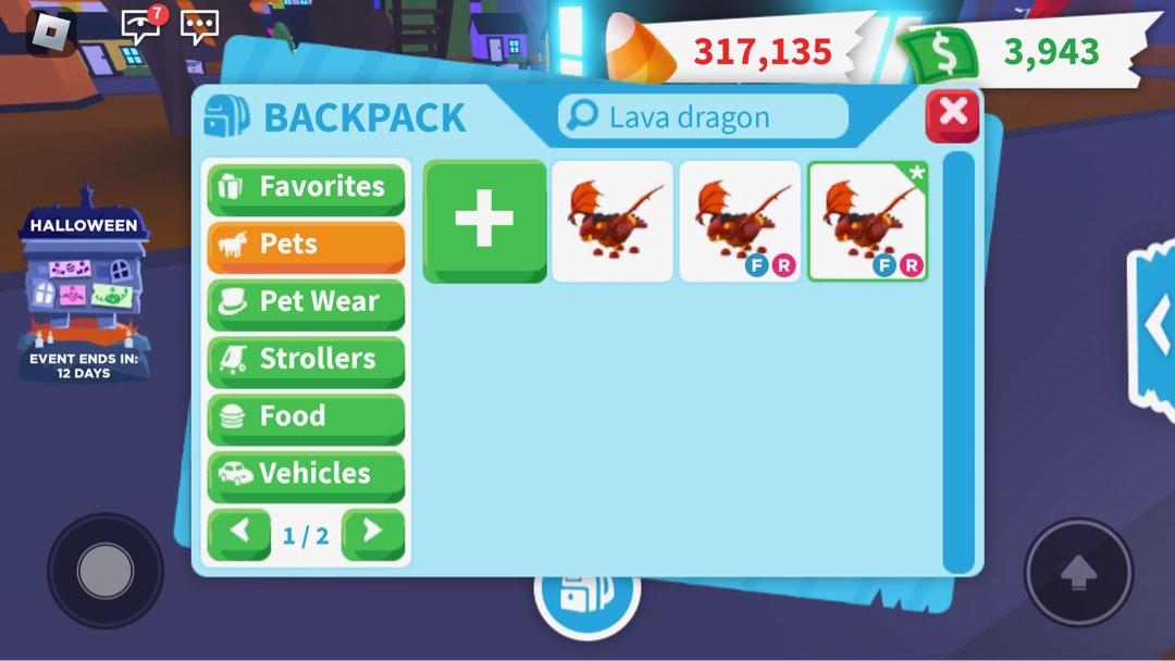 Lava Dragon FR Adopt Me, Video Gaming, Gaming Accessories, In-Game ...