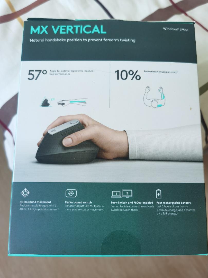 Logitech MX Vertical (ergonomic wireless mouse), Computers & Tech ...