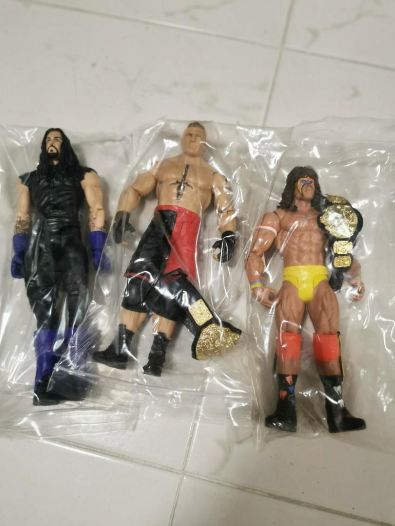 Mattel WWE figures set with 2 belt - Undertaker Ultimate Warrior Brock ...