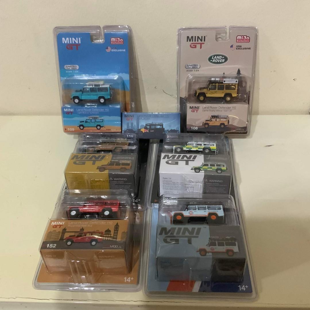 Mini GT Land Rover Defender Set of 8 Blister Camel Trophy Winner ...
