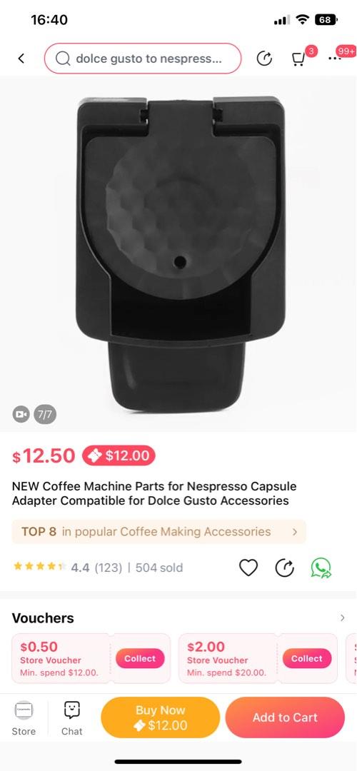 Nespresso capsule adaptor for Dolce Gusto, TV & Home Appliances ...
