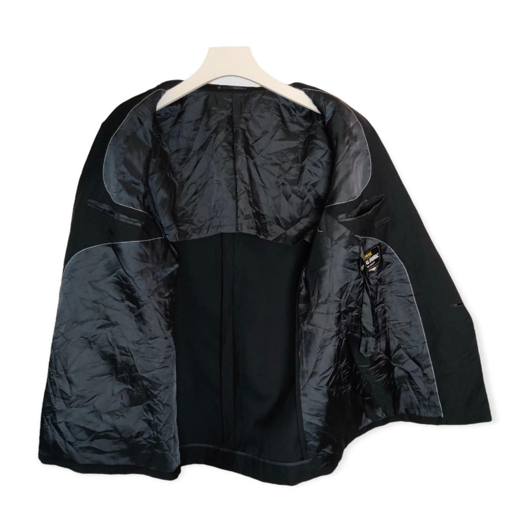 (M) NIKKE Black Double Breasted 4 Button Blazer/Coat, Men's Fashion ...