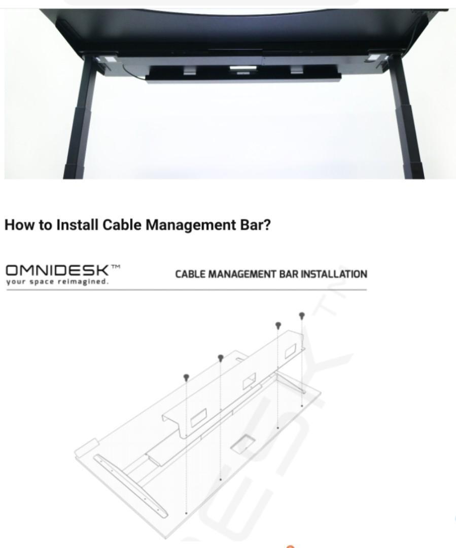 OMNIDESK CABLE MANAGEMENT BAR, Computers & Tech, Desktops on Carousell
