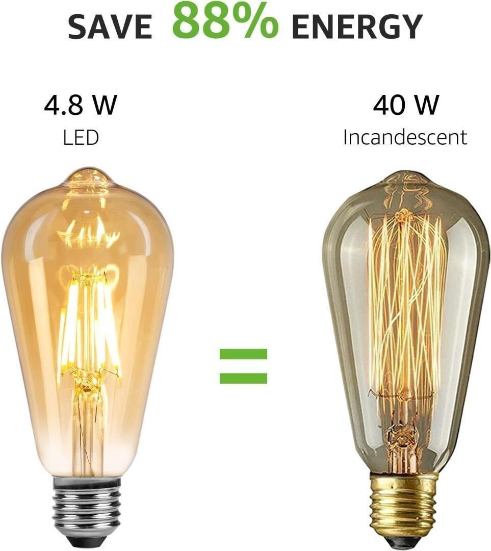 P287 B2cled ST64 E27 Vintage Light Bulbs, 2500K Amber Warm E27 LED Bulb ...