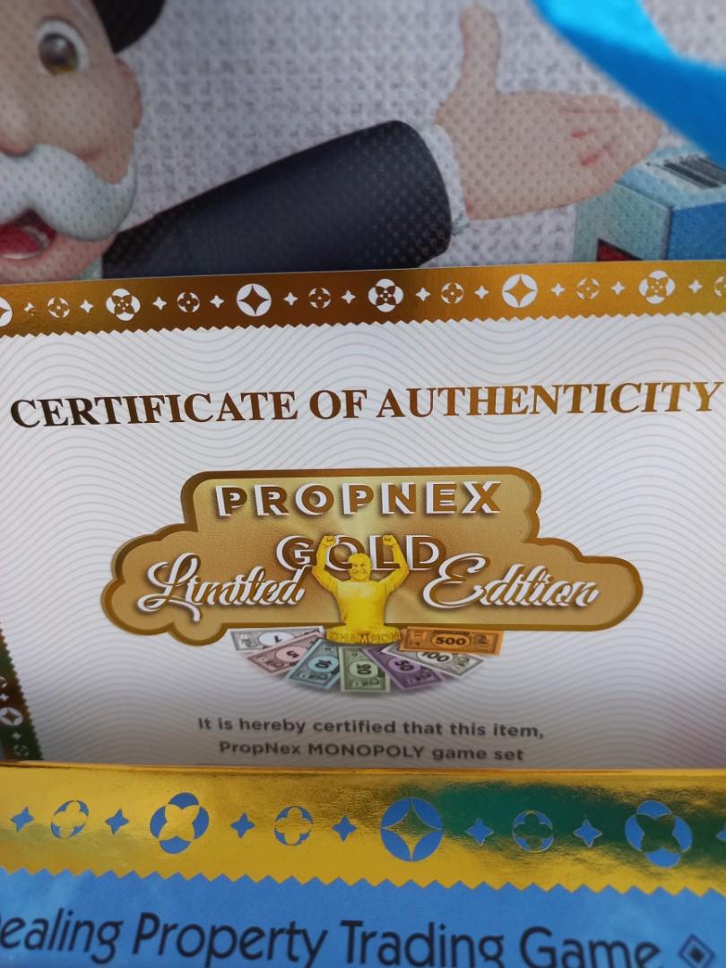 Propnex Monopoly Special Gold Edition - Limited Sets - Board Game ...
