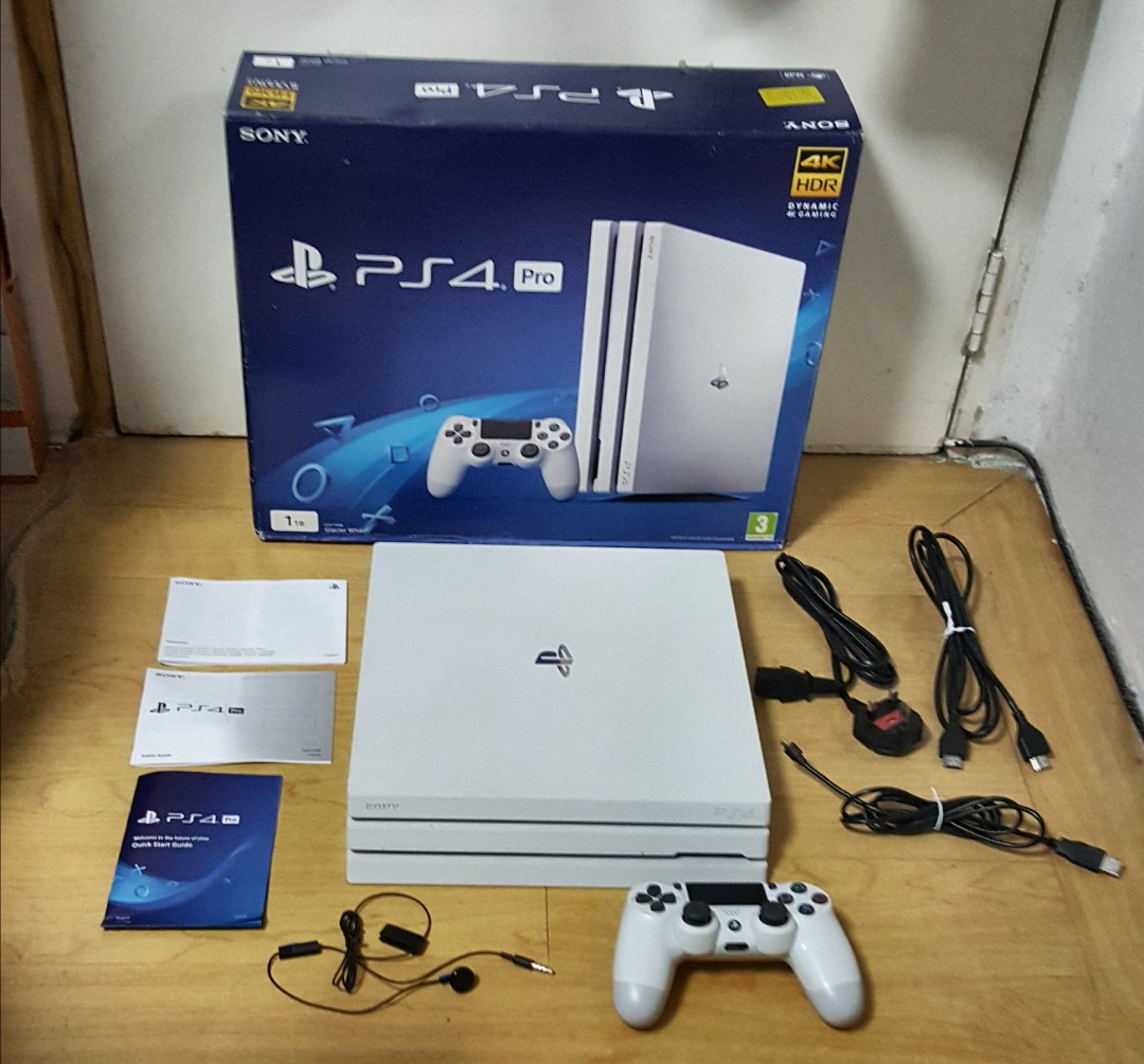 PS4 Pro - 1TB Version White Color (Region 2), Video Gaming, Video Game ...