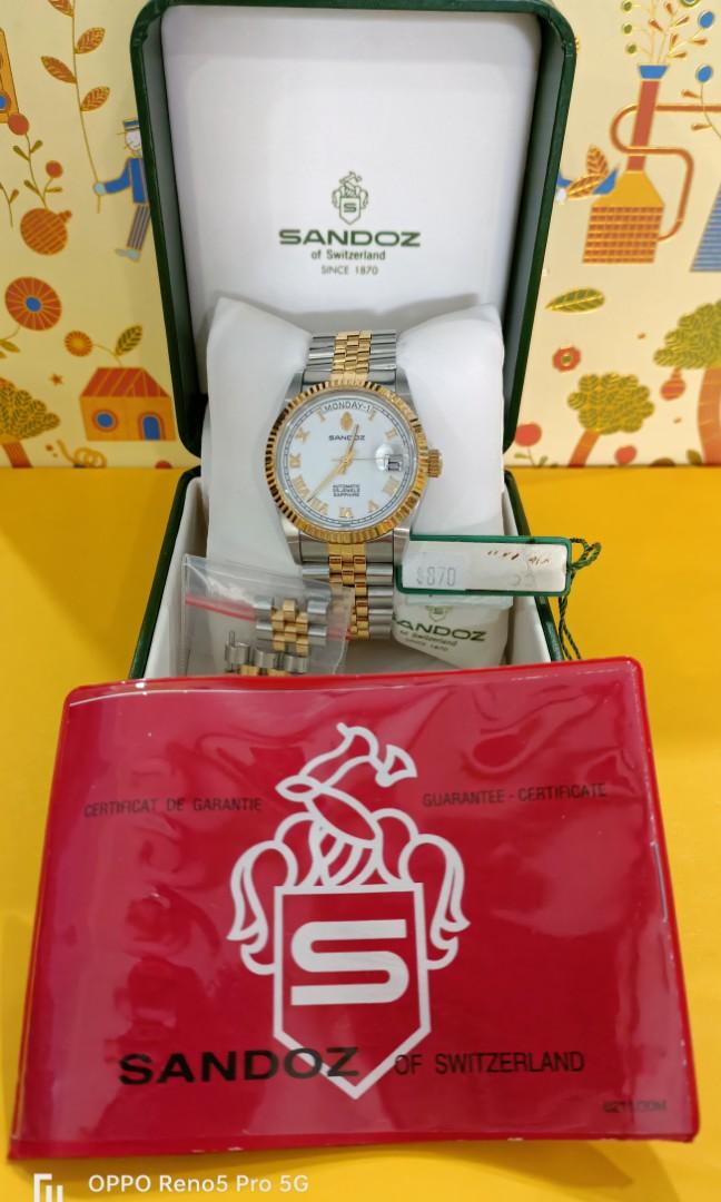Sandoz half Gold Day Date ETA, Men's Fashion, Watches & Accessories ...
