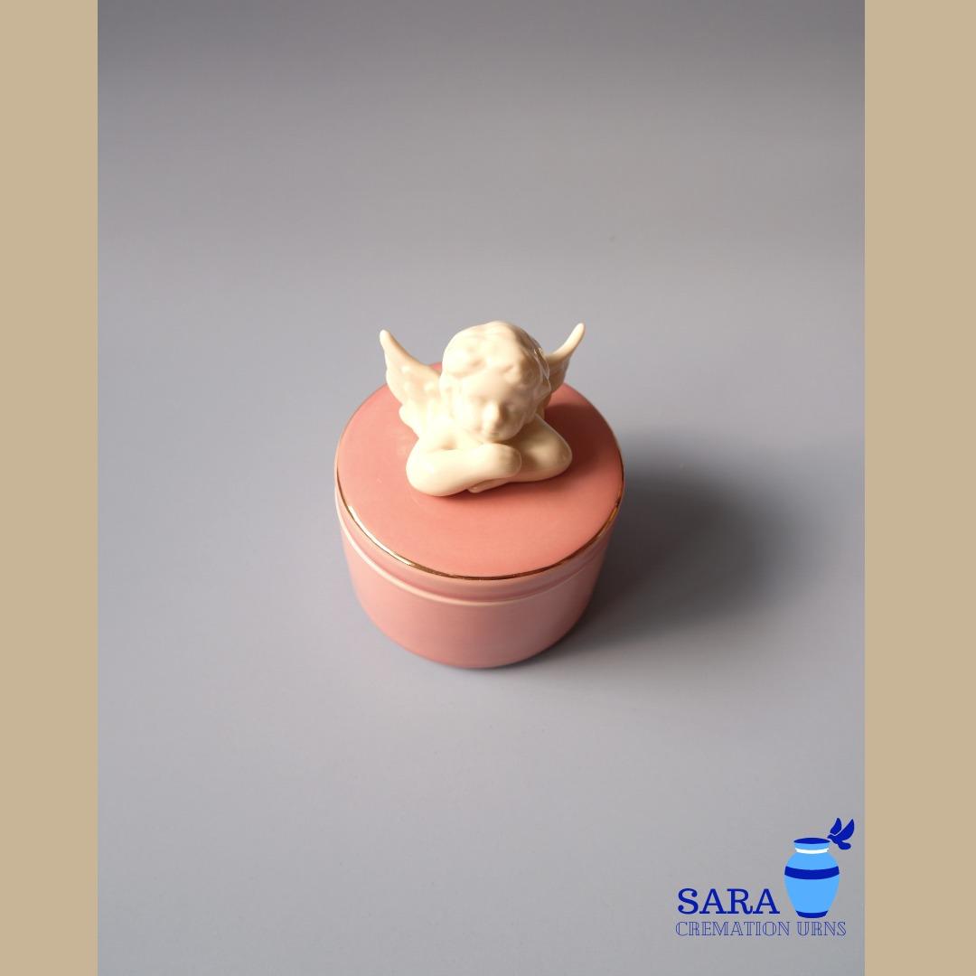 [saraurnsph] Pink Angel Baby Keepsake Urn Ceramic Mini Urn Cremation ...