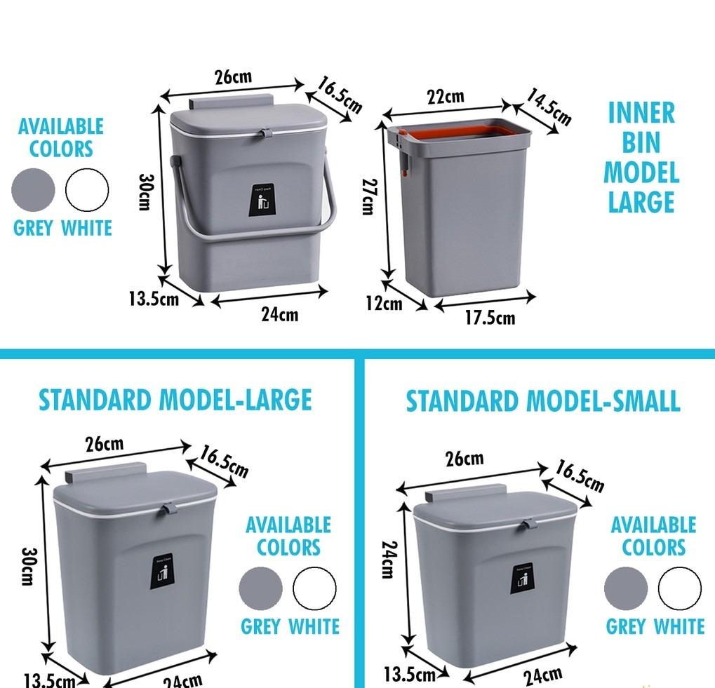 [SG Ready Stock] Hanging Dustbin with Cover*With or w/o Inner Bin with ...