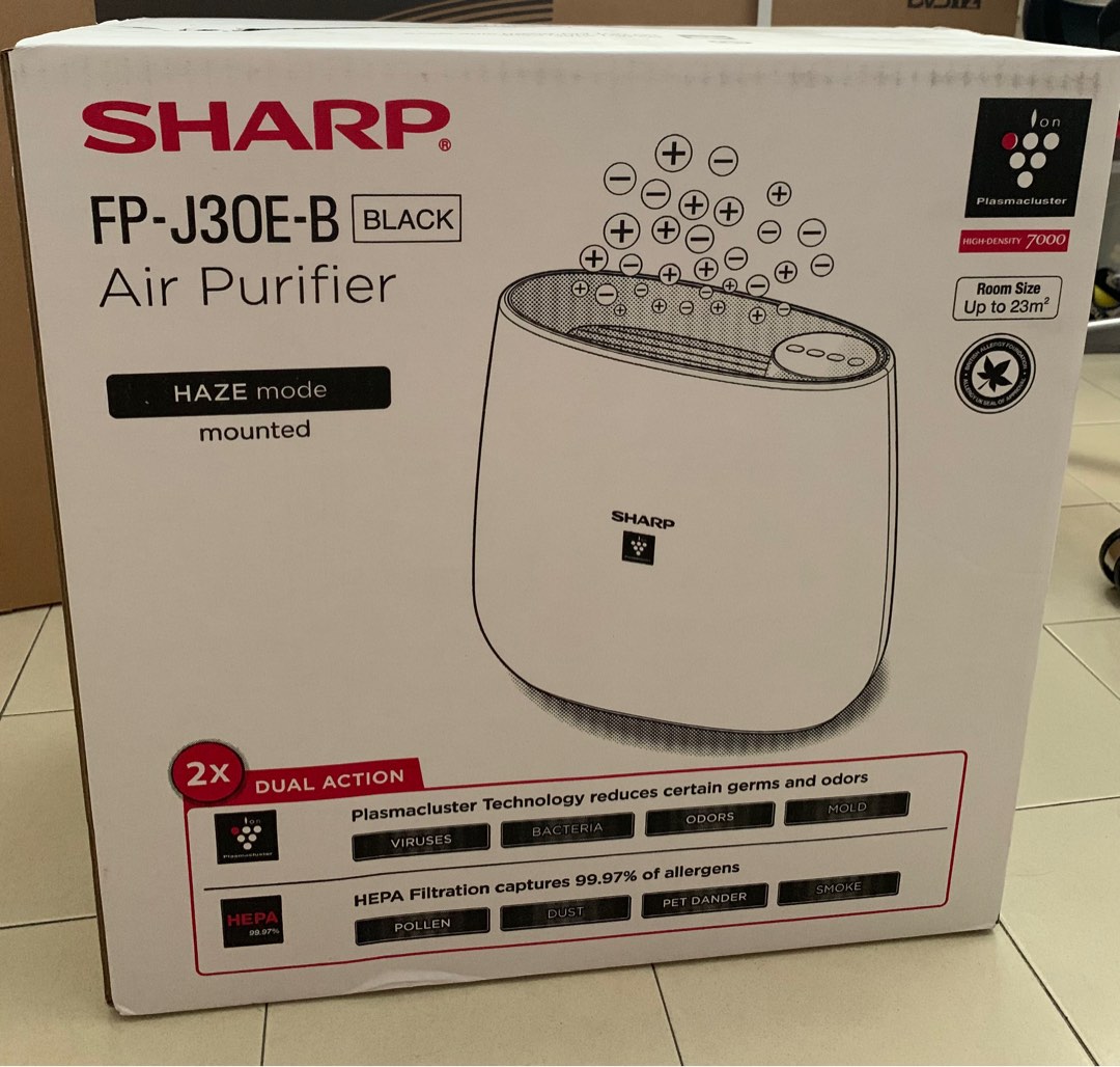 Sharp Air Purifier FP-J30E-B, TV & Home Appliances, Air Purifiers ...