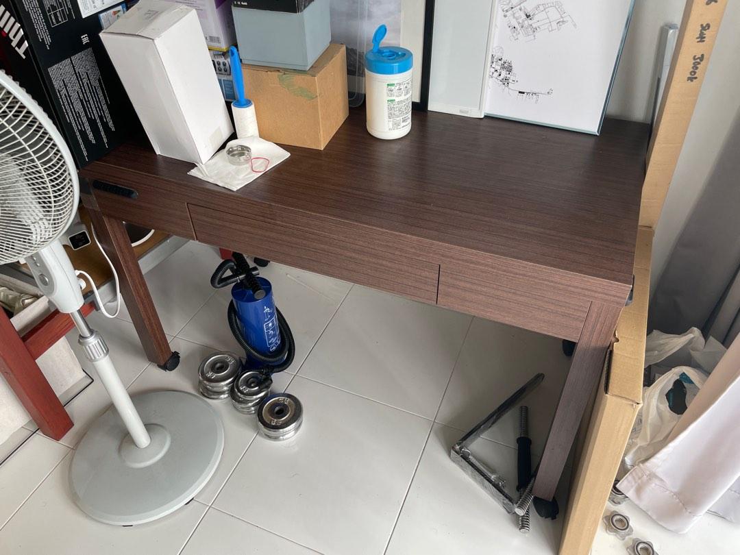 Study desk with castor wheels, Furniture & Home Living, Furniture ...