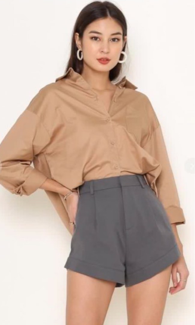 Supergirl Oppa Shirt (Latte Brown), Women's Fashion, Tops, Shirts on ...