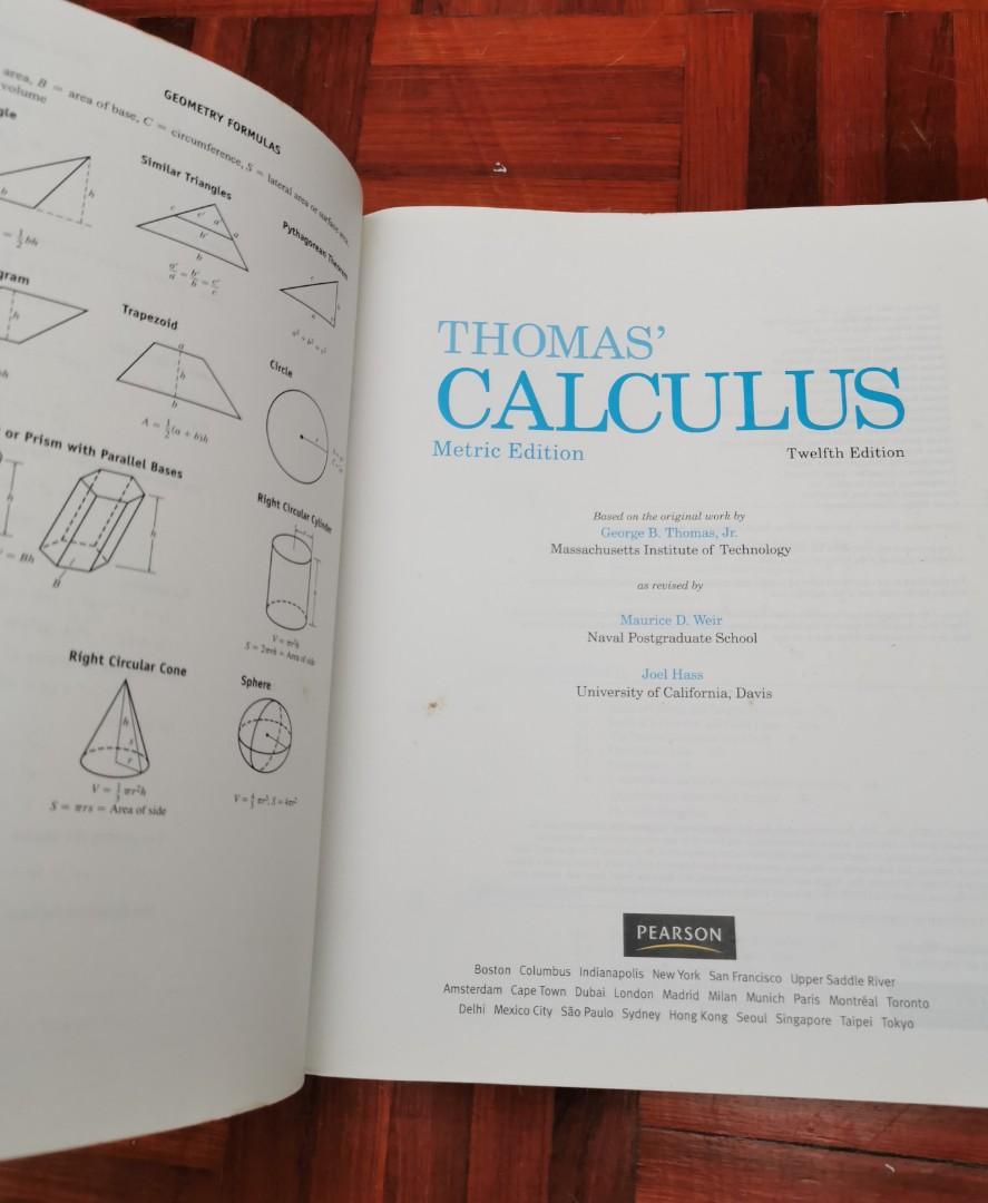 Thomas's Calculus 12th edition, Hobbies & Toys, Books & Magazines, Textbooks on Carousell