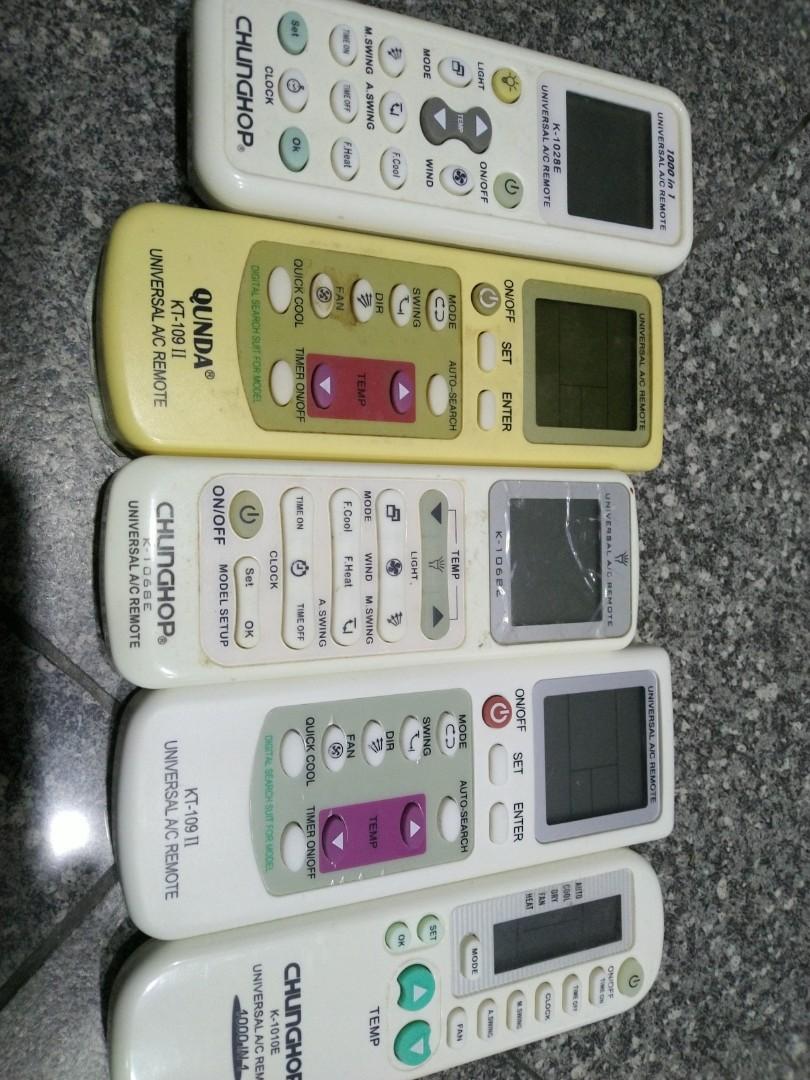 Universal Air con controller (5 pc), TV & Home Appliances, Air ...