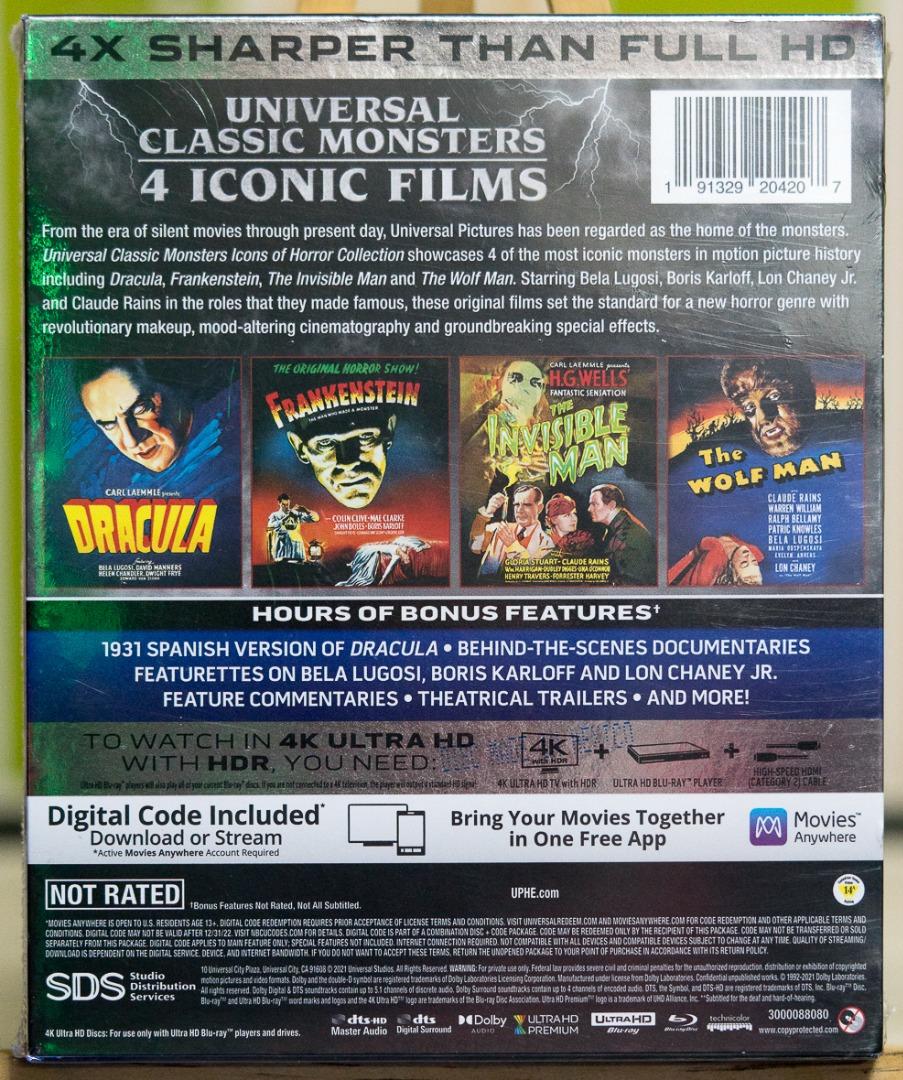 Universal Classic Monsters: Icons of Horror Collection 4K Blu-ray, Vol ...