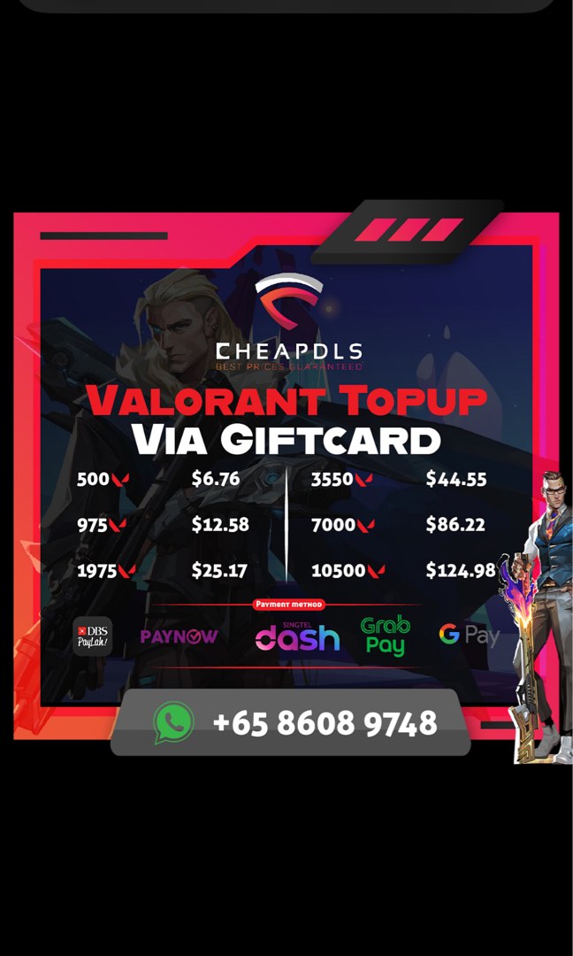 Valorant point /vp topup for Singapore Accounts, Video Gaming, Gaming ...