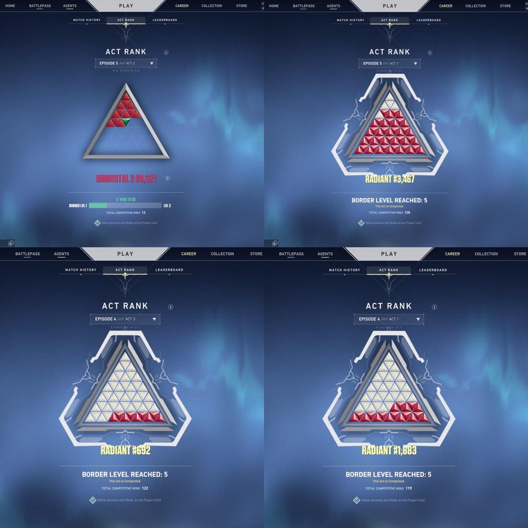 Valorant radiant account, Video Gaming, Video Games, Others on Carousell