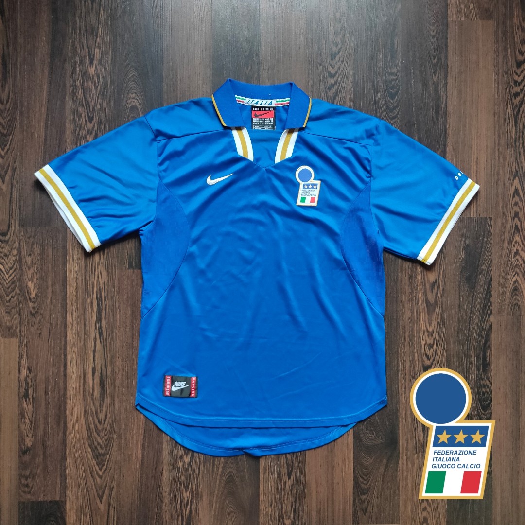 VINTAGE RARE NIKE ITALY F.C 1996-98 HOME KIT | Football Retro Jersey ...