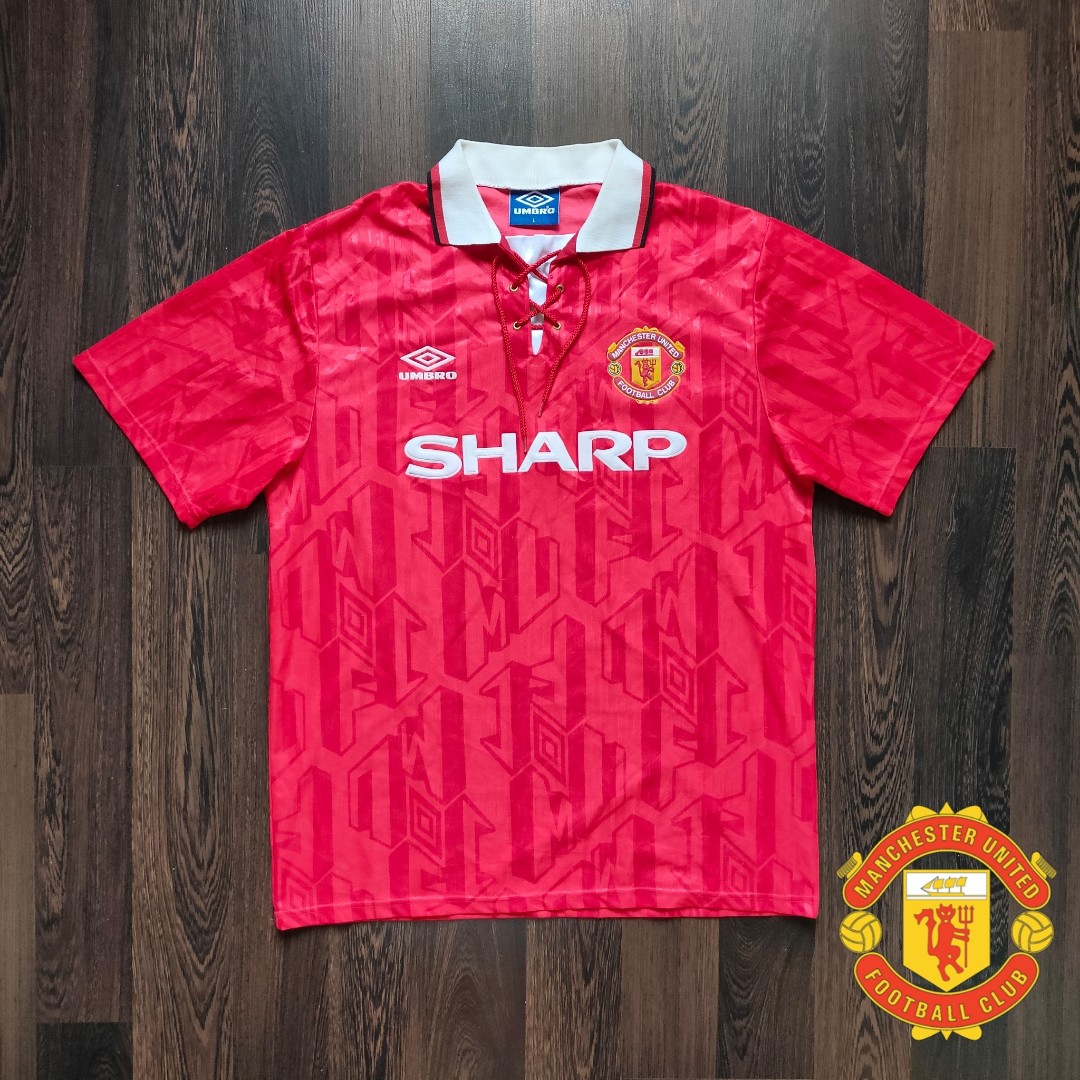VINTAGE RARE UMBRO MANCHESTER UNITED F.C HOME KIT | 1992-94 Football ...