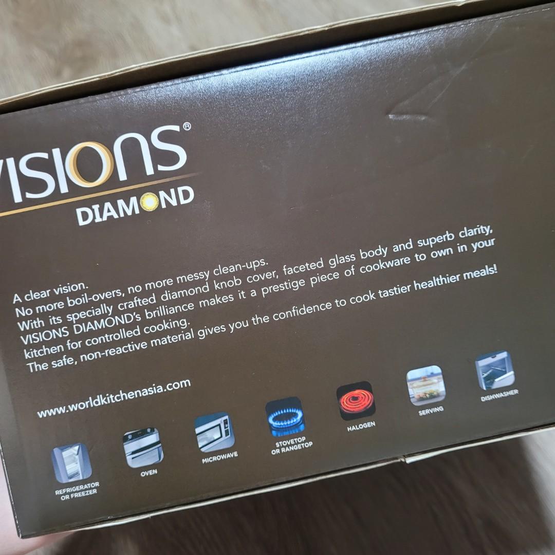 VISIONS Diamond 5L Glass Ceramic Pot, TV & Home Appliances, Kitchen ...