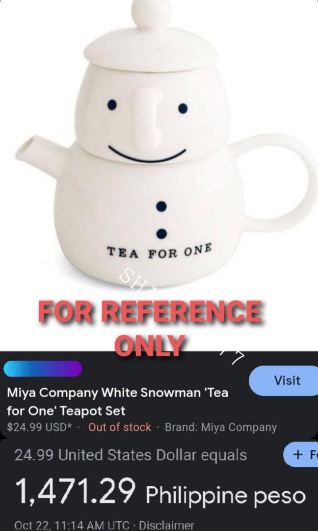 Westernware Style White Snowman 'Tea for One' Series Teapot Set by Sun ...
