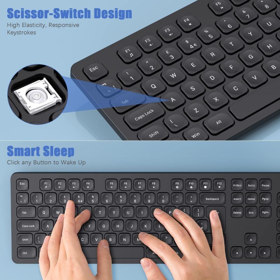 Wireless Keyboard And Mouse Tedgem Laptop Keyboard And Mouse 2 In 1 Slim Silent Cordless