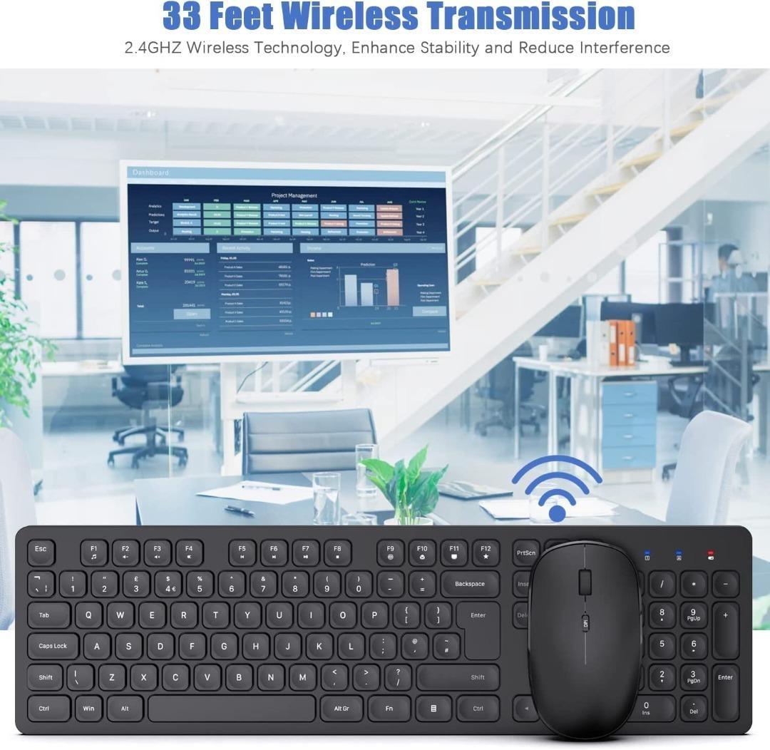 Wireless Keyboard And Mouse Tedgem Laptop Keyboard And Mouse 2 In 1 Slim Silent Cordless