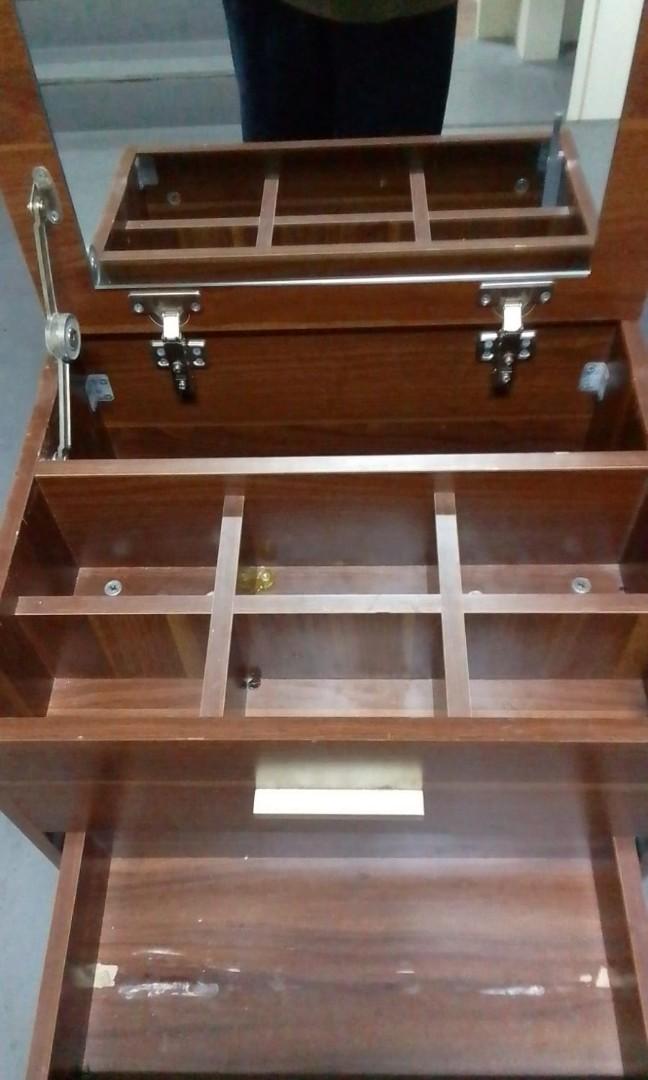 Wooden Dressing Compartment + Table, Furniture & Home Living, Furniture ...