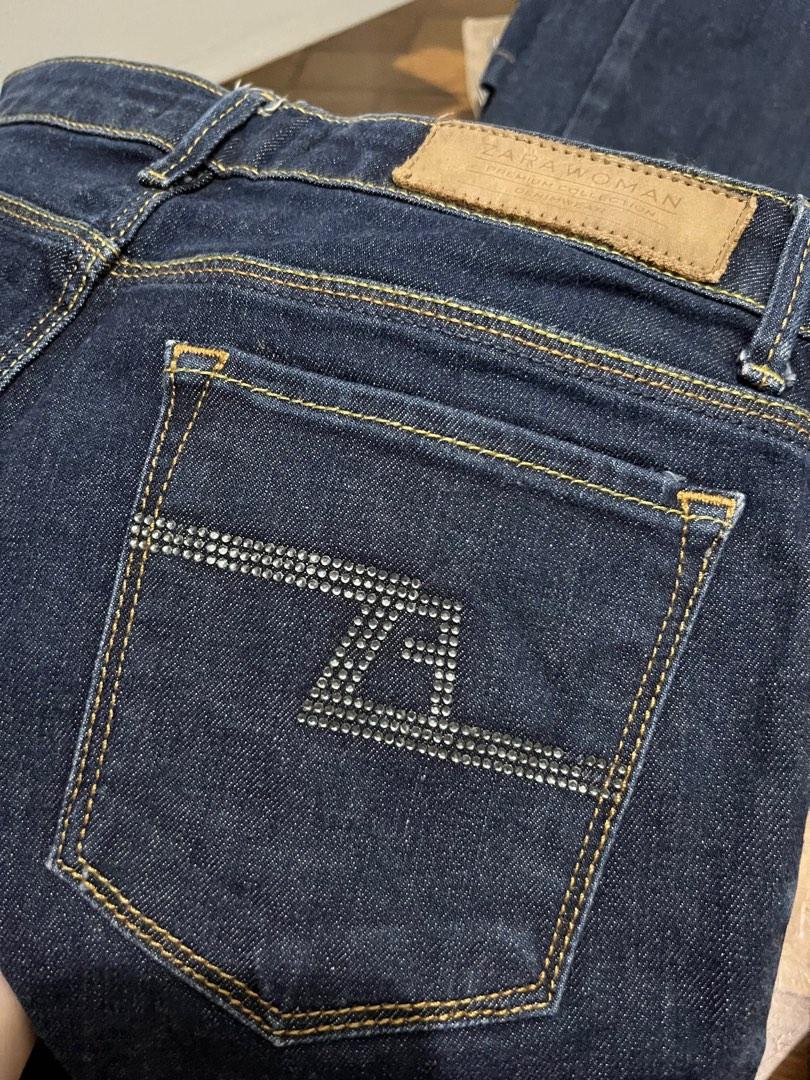 ZARA 34, US 2 Dark Blue Jeans, Women's Fashion, Bottoms, Jeans on Carousell