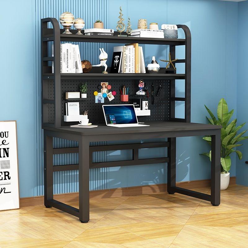2-tier Heavy-Duty Metal Study Table Computer Desk with Pegboard and 2 ...