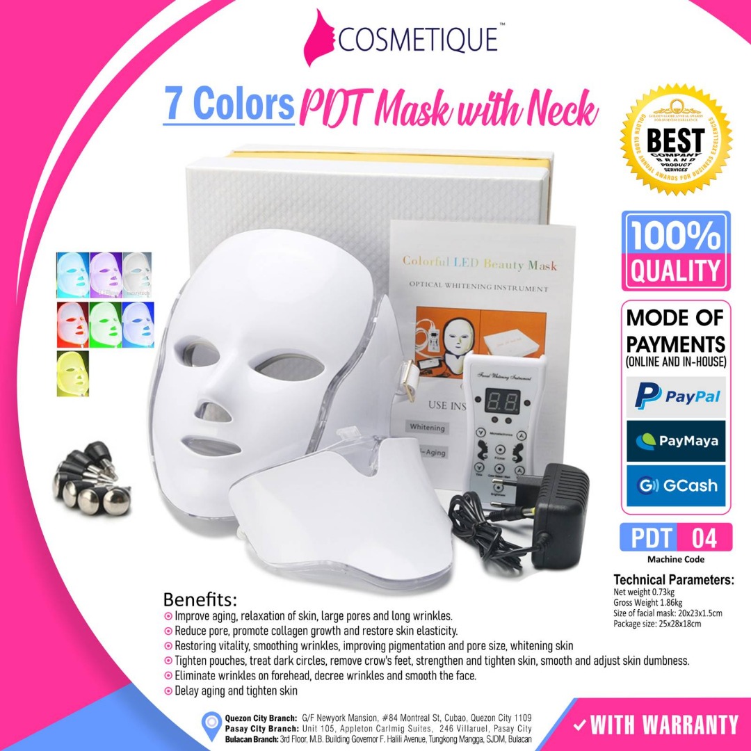 7 Colors PDT Mask with Neck, Beauty & Personal Care, Face, Face Care on ...