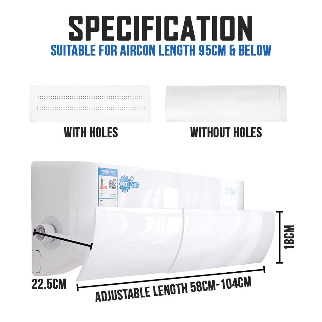 AC Wind Deflector Air Conditioner Anti-Blowing Shield Retractable Cover ...