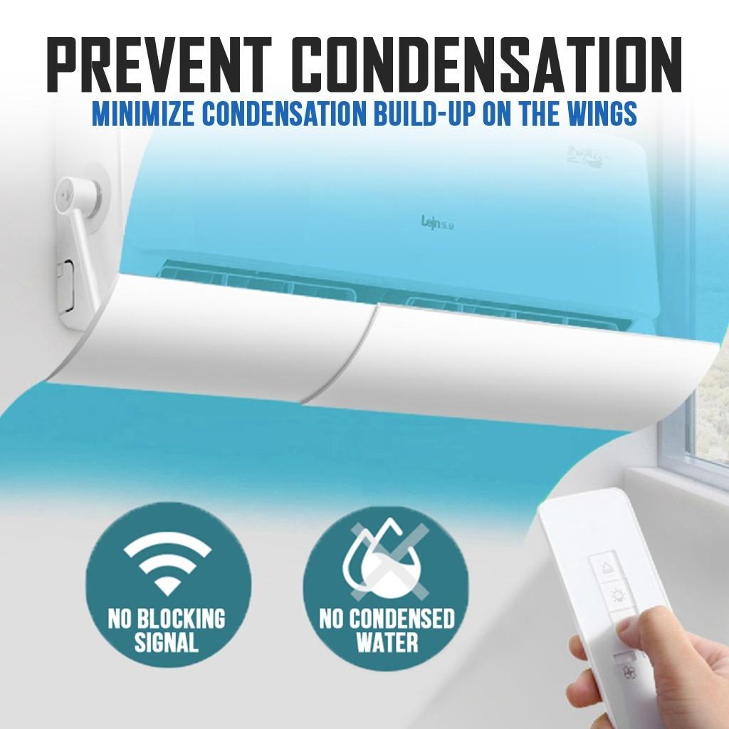 AC Wind Deflector Air Conditioner Anti-Blowing Shield Retractable Cover ...