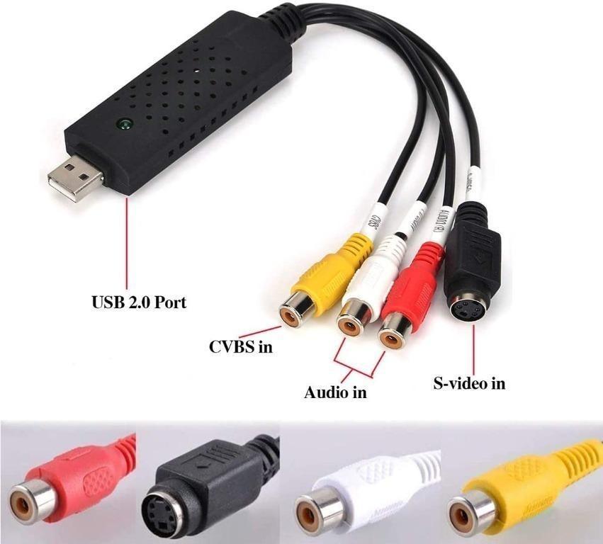 Audio Video Capture Card, Plug & Play USB 2.0 VCR VHS to DVD Converter ...