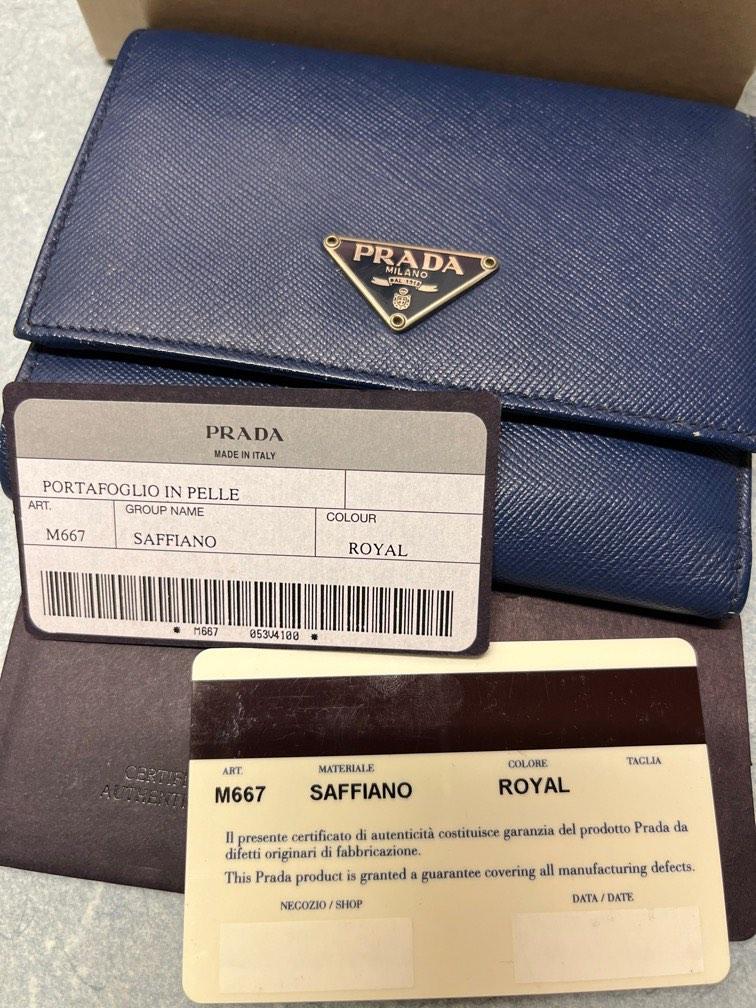 Authentic Prada Royal Blue Trifold Wallet, Luxury, Bags & Wallets on ...