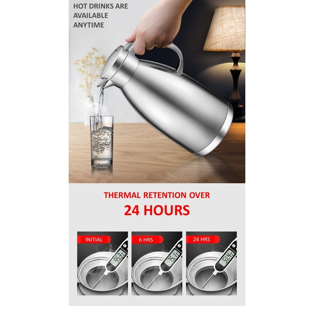 Authentic SUS 304 Thermal Flask Vacuum Jug Stainless Steel Thermos 1.8L, 2.3L Large Capacity, TV ...