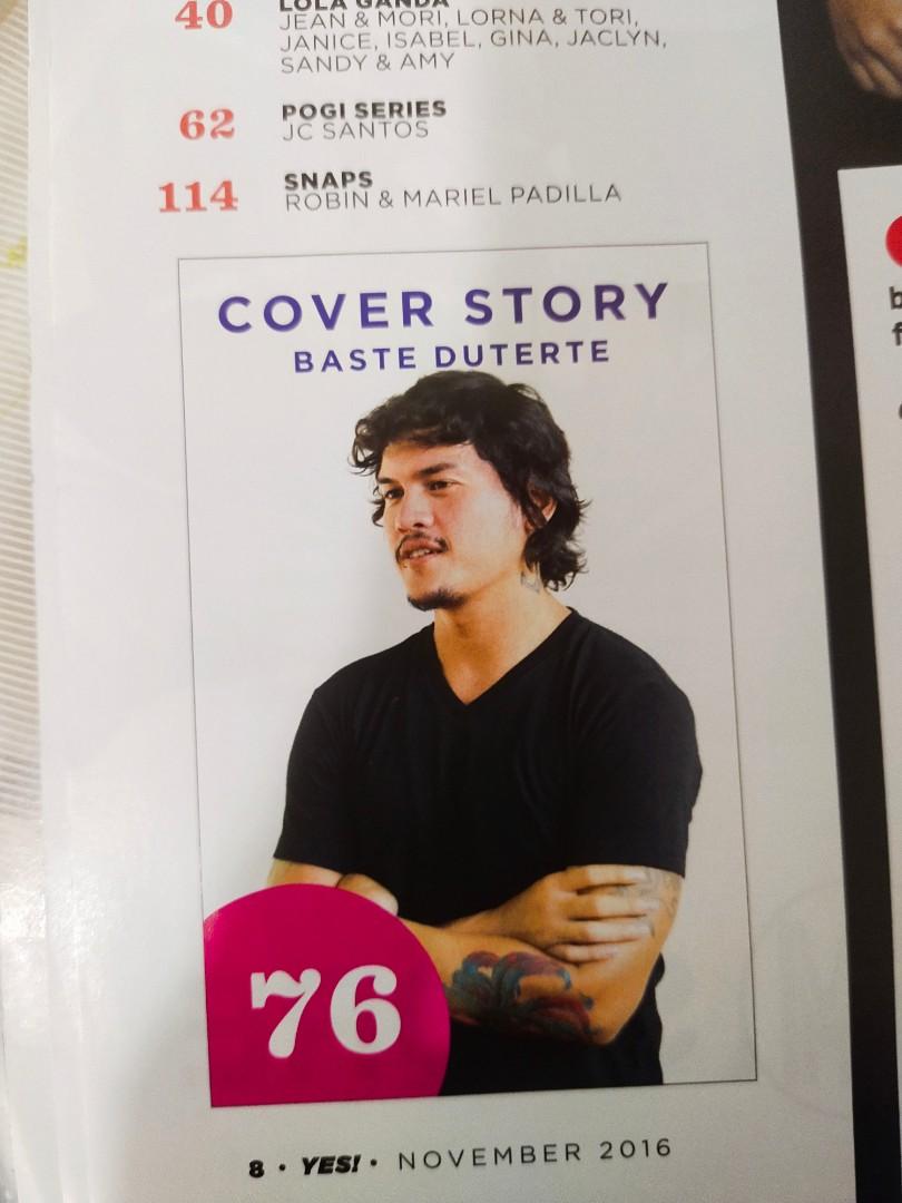 "Baste Duterte" in YES! magazine/Nov.2016 issue/Nice issue!, Hobbies ...