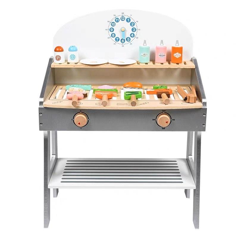 BNIB BBQ Wooden Grill Stand Children Toys Pretend Play Set Kids ...