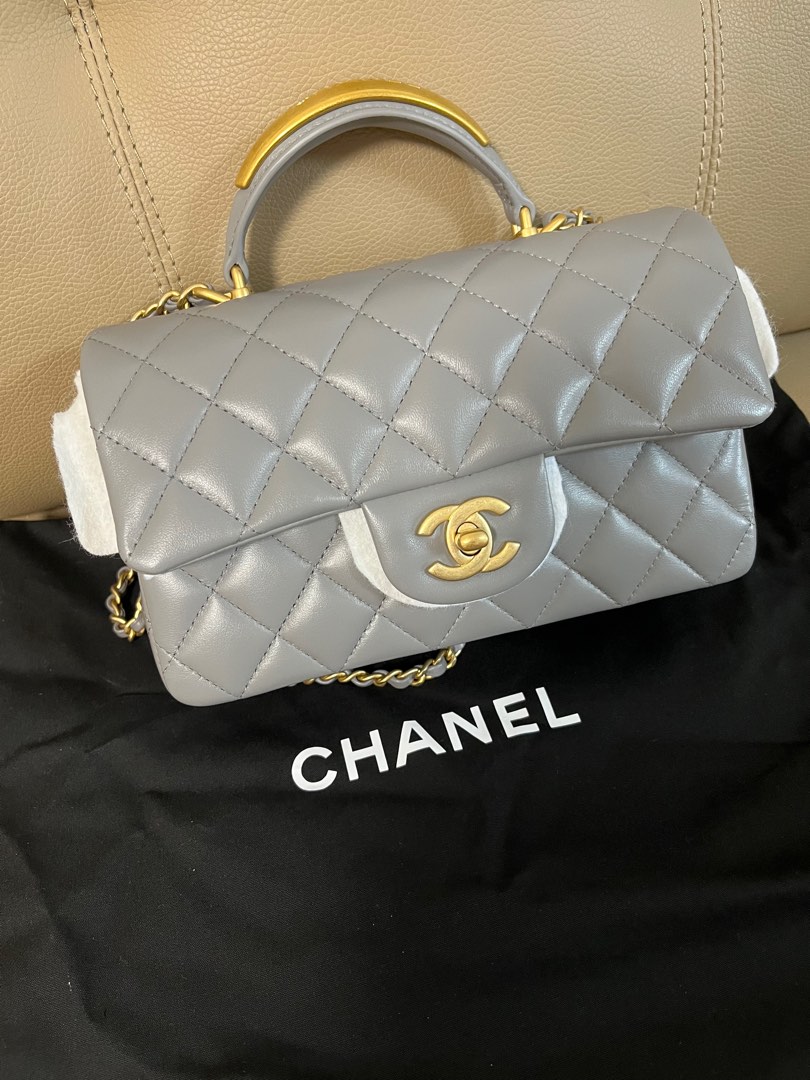 BNIB Chanel mini top handle flap bag 22b, Luxury, Bags & Wallets on ...