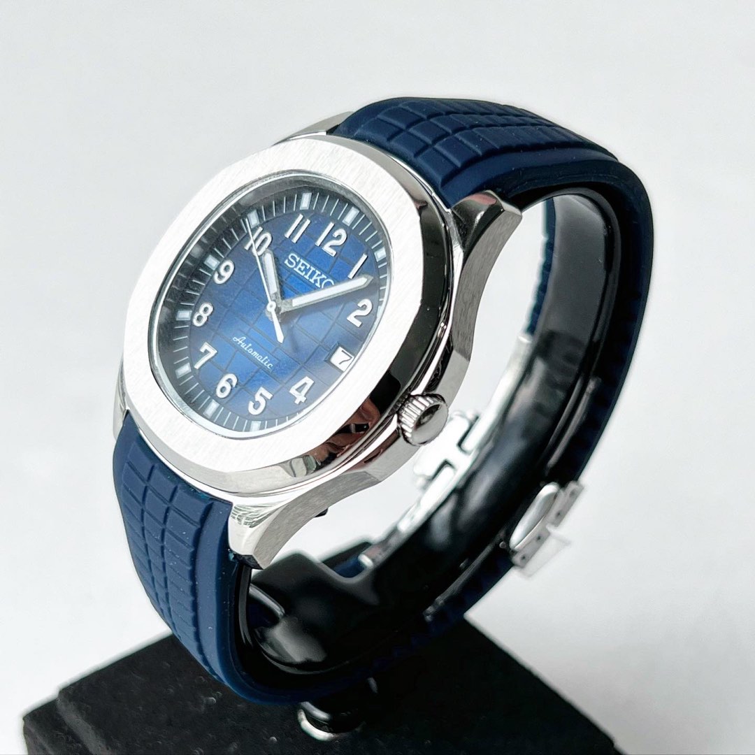 Custom Seiko Mod Blue PP Aquanaut, Men's Fashion, Watches & Accessories ...