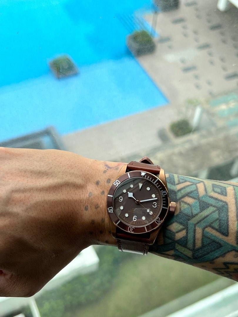 Custom Seiko Mod Bronze Tudor Black Bay, Men's Fashion, Watches ...