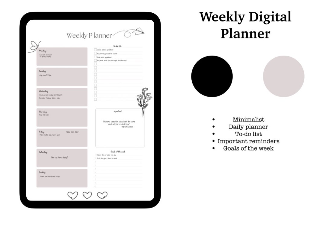 Digital weekly planner, Digital planner, Goodnotes planner, iPad ...