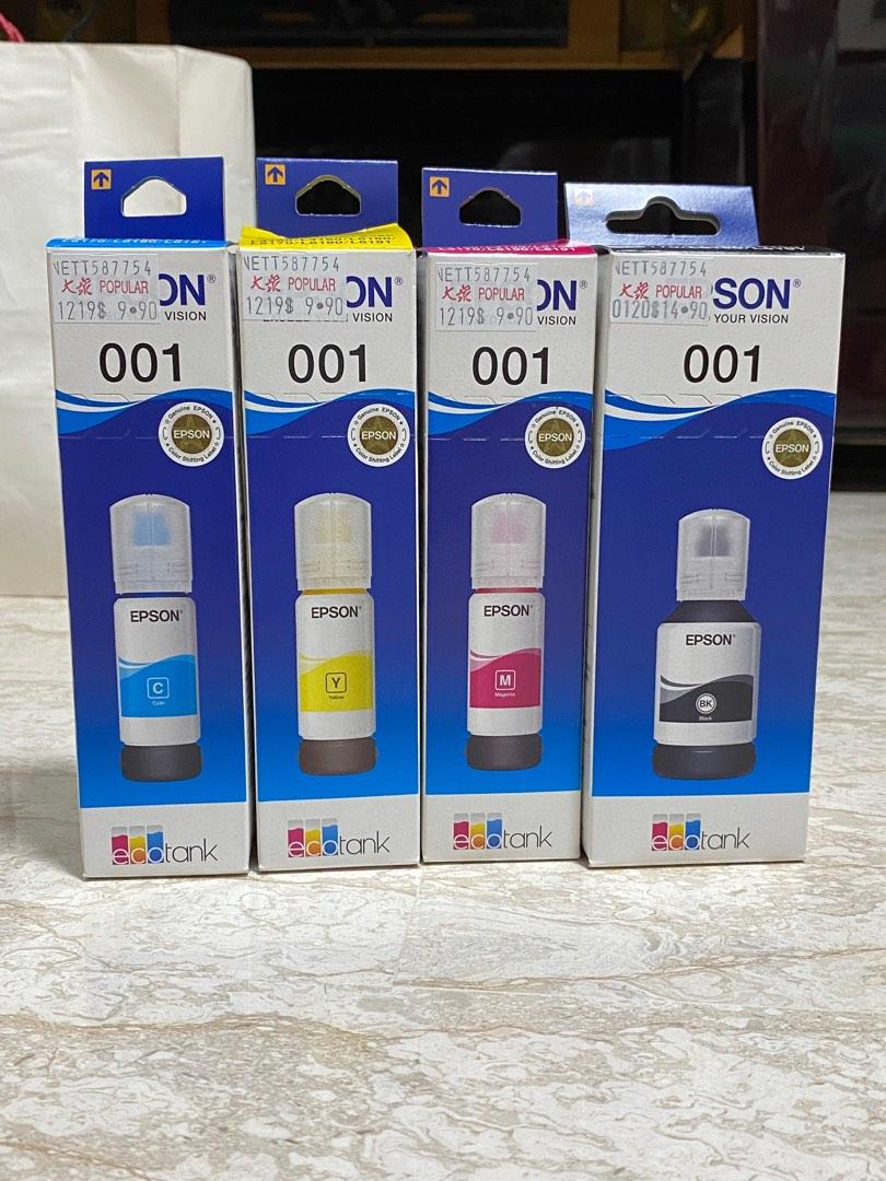 Epson EcoTank Replacement Ink Bottles 001 (Brand new set; expires in ...