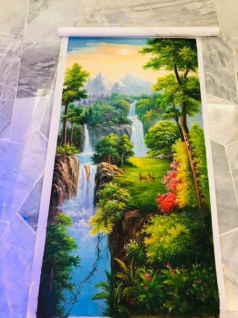 Feng Shui Art drawing Oil Painting by hand original, Hobbies & Toys ...