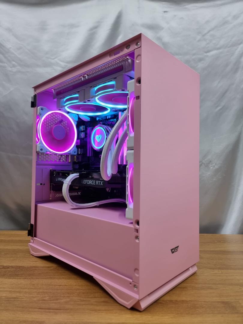 [FREE DELIVERY] HOT PINK WATER COOLING CUSTOM GAMING PC DESKTOP ...